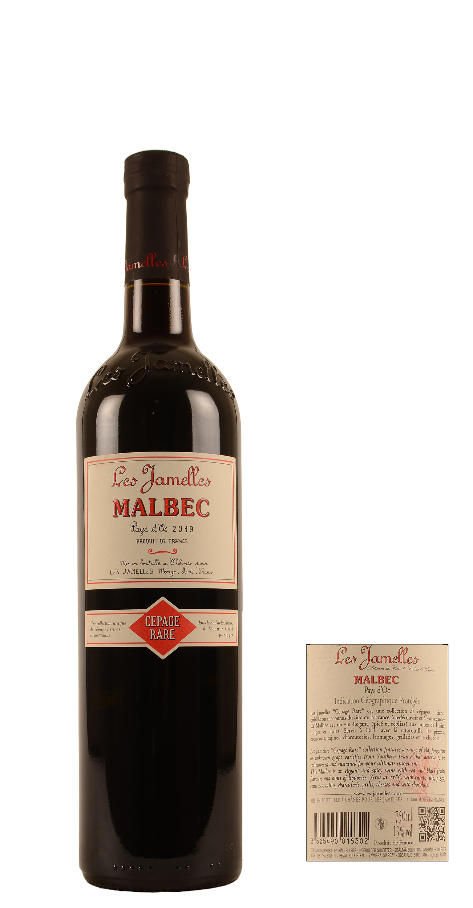 2019 - Les Jamelles - Cépage Rare - Vin de Pays d'Oc - Malbec - 0,75 ...
