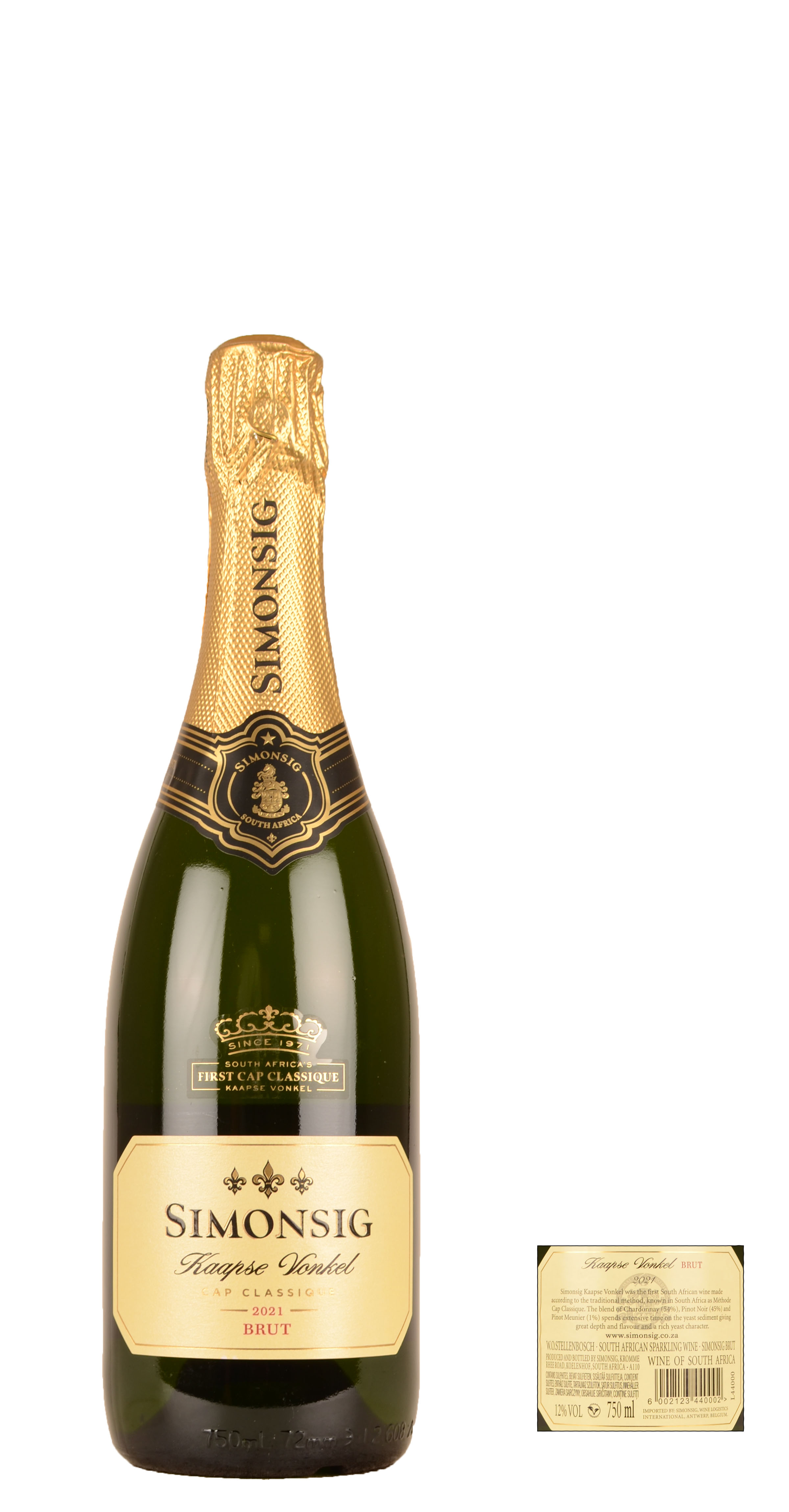 2021 - Simonsig Estate - Kaapse Vonkel Brut - Méthode Cap Classique ...