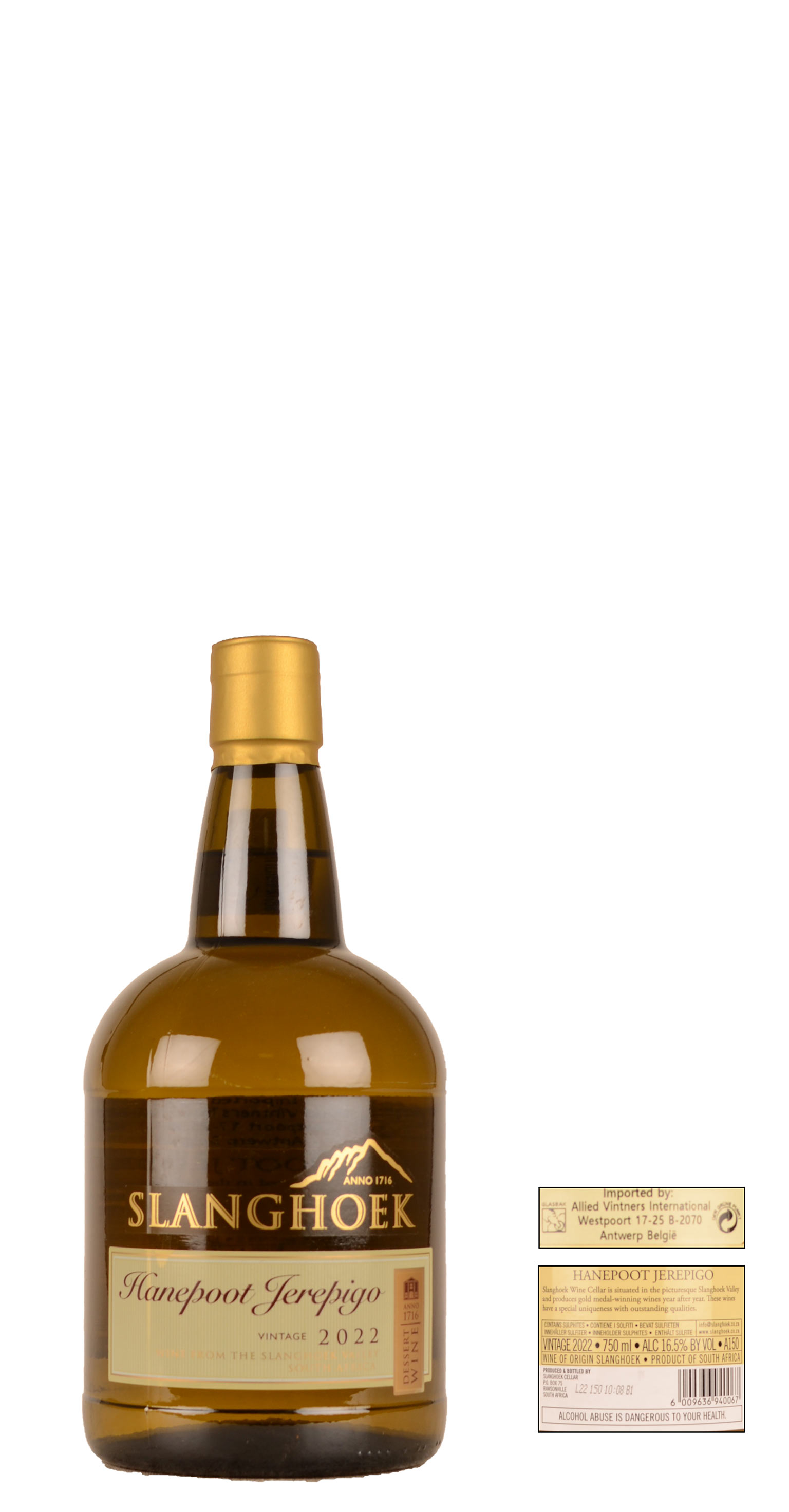 2022 - Slanghoek Cellar - Hanepoot - Jerepigo - 0,75 Ltr. - White | La ...